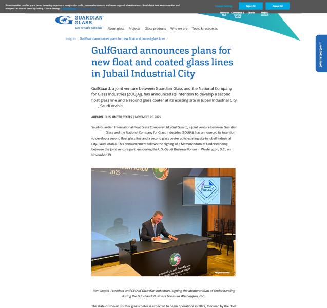 GulfGuard announces plans for new float and coated glass lines ...